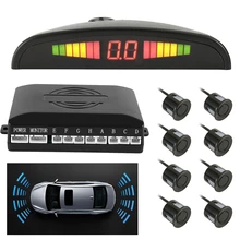 Universal Car Parking Sensor Kit with 4/8 Sensors Display/Buzzer Voice ...