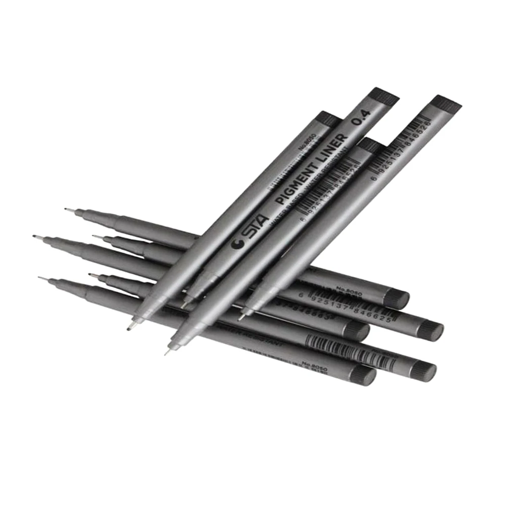 9 Sizes Fine Tip Permanent Marker Pen Sketch Drawing Signature Writing ...