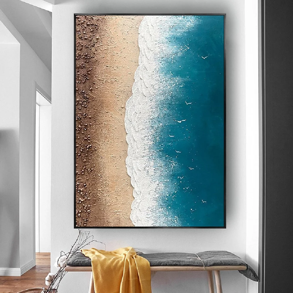 Abstract Blue Oil Painting