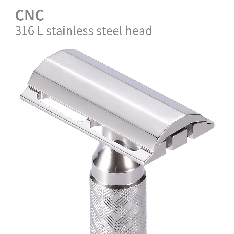 Cnc 316l Pure Stainless Steel Double Edge Safety Razor Head 5 Sides ...