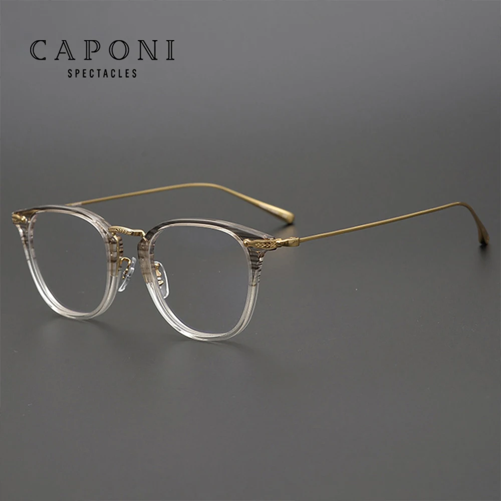 CAPONI-Pure-Titanium-Eyeglasses-For-Men-Vintage-Design-Frame-Glasses ...