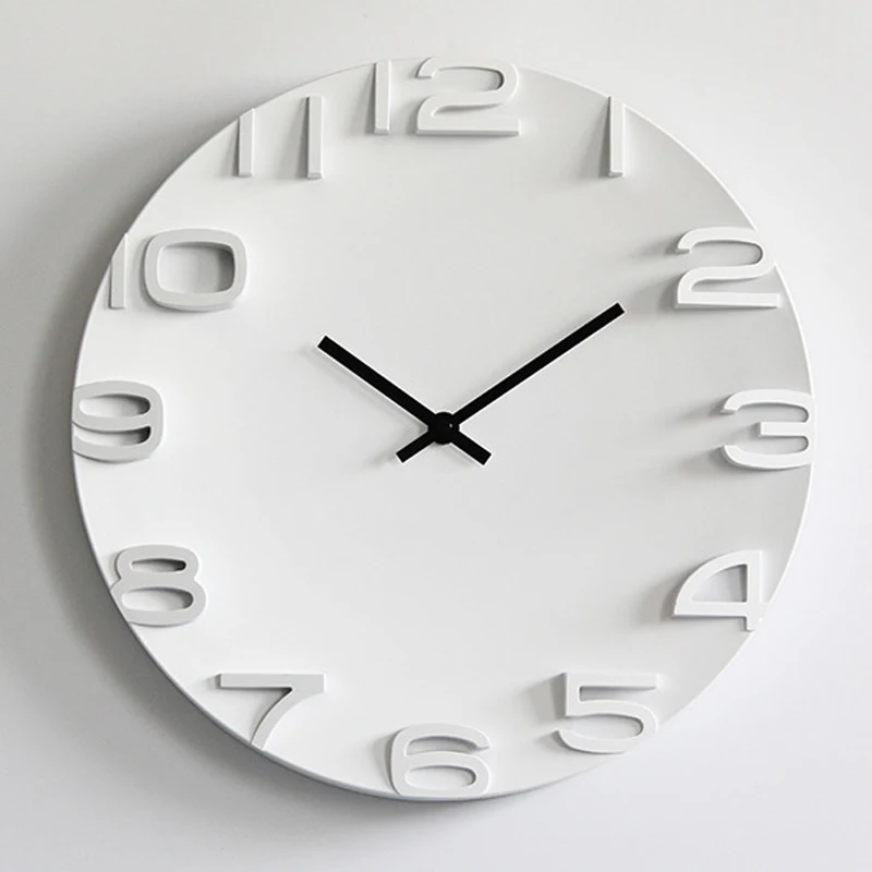 Silent 14 Inch Wall Clocks Modern Design Nordic Simple 3d Wall Clock ...