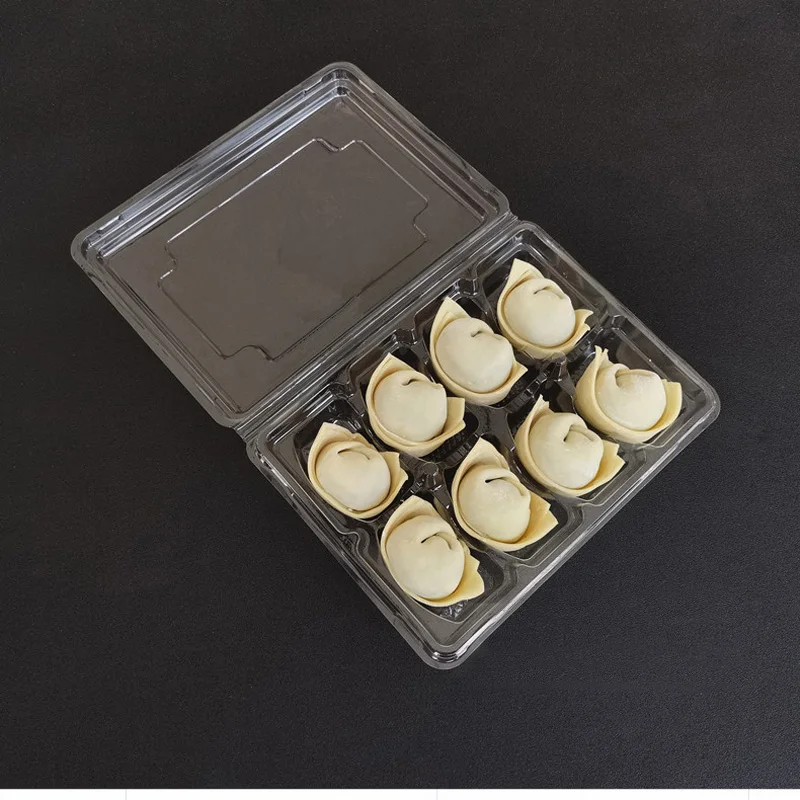 50pcs Disposable Dumpling Box Takeout Package Box Clear Plastic ...