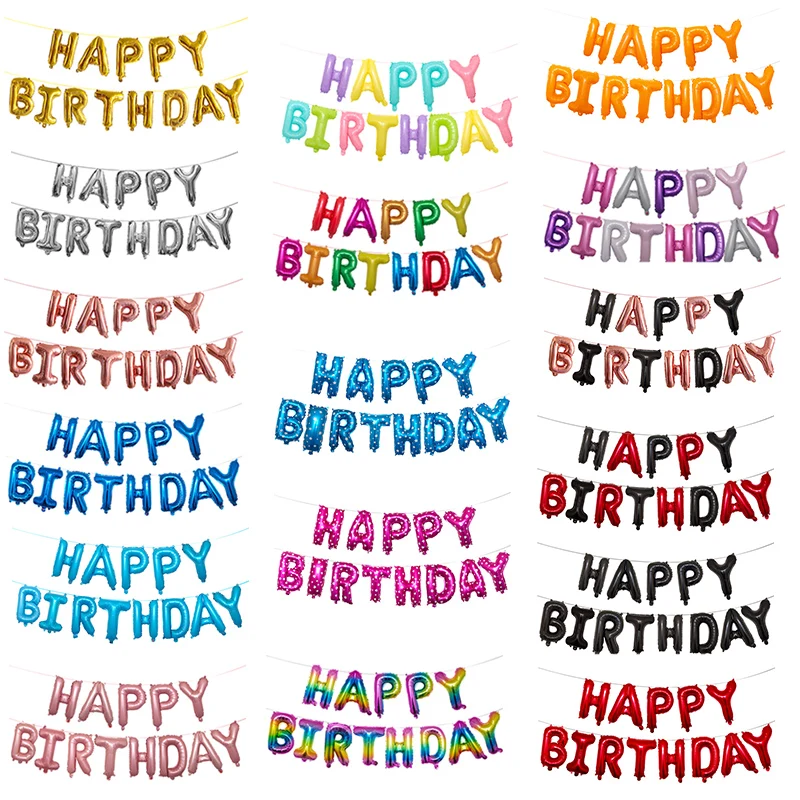 생일 축하 풍선 공기 글자 알파벳 로즈 골드 호일 풍선 어린이 장난감 웨딩 파티 생일 헬륨 글로브 파티 풍선풍선 And 액세서리