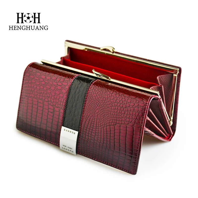Hh Luxury Genuine Leather Womens Wallets Patent Alligator Bag Female ...