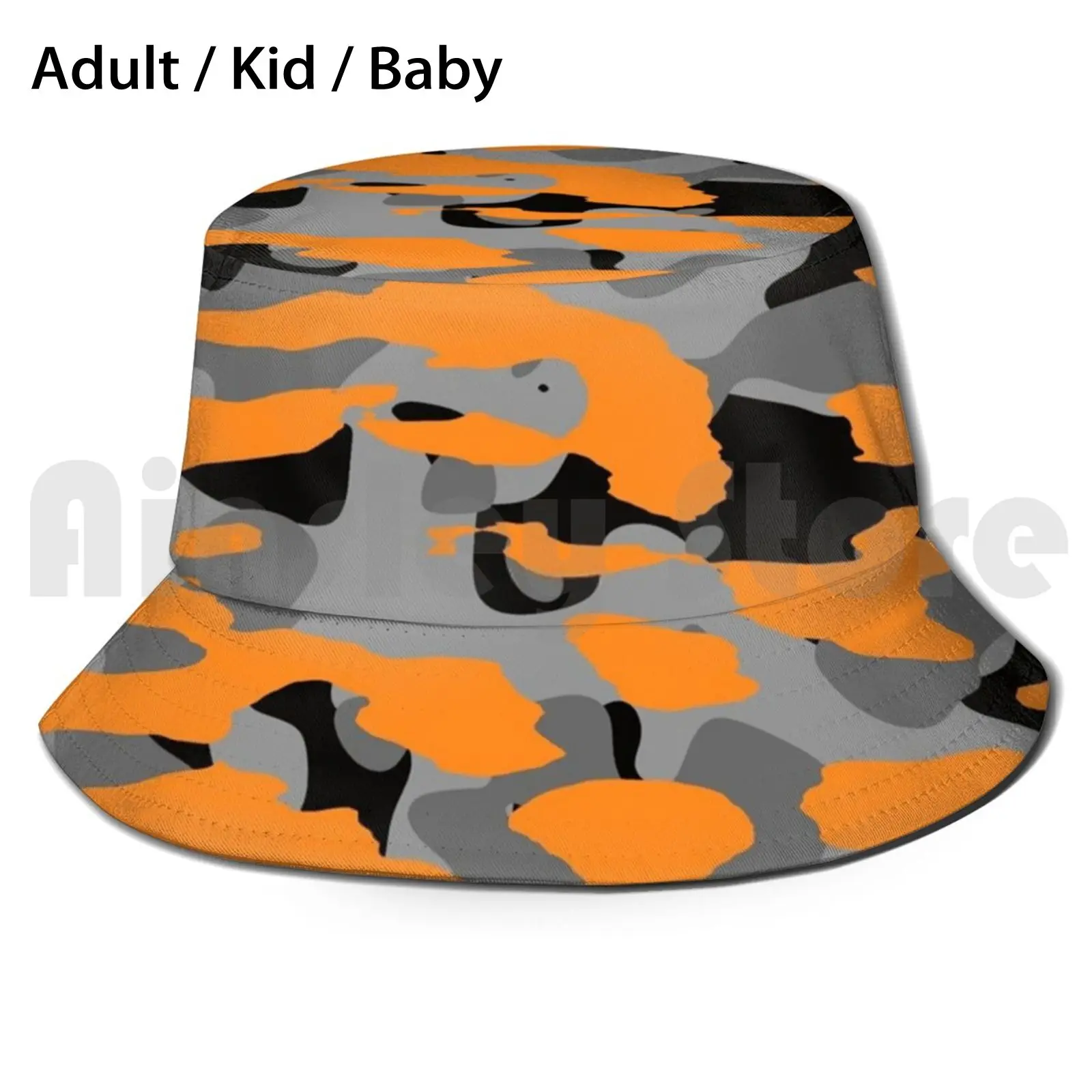 Orange Camo Sun Hat Foldable Fisherman Hat Camouflage Orange Hunting ...