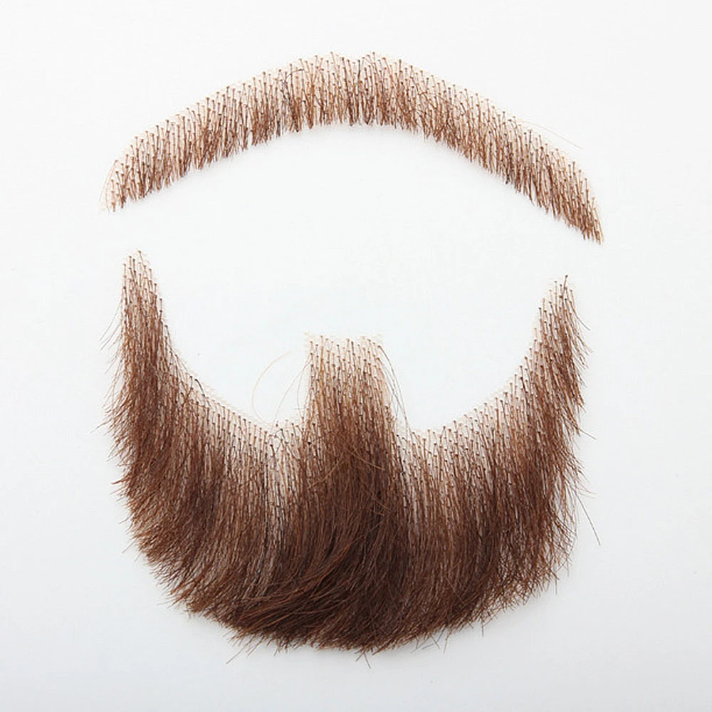 Silky Strands Fake Beard Hand Made 100% Real Hair Swiss Lace ...