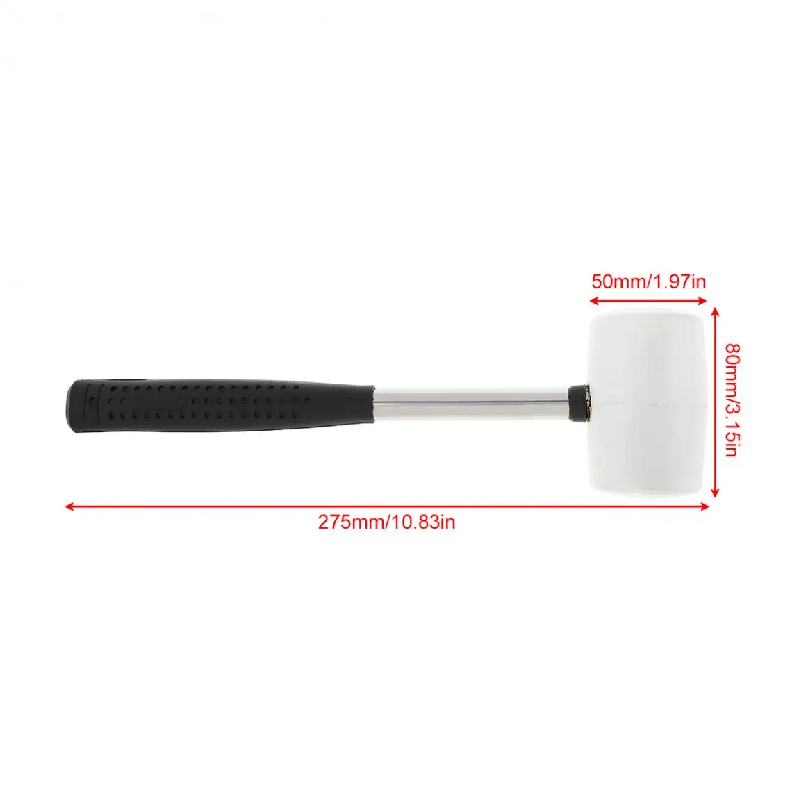 280g Non-elastic Rubber Hammer Mounting Hammer with 50mm Diameter Round ...