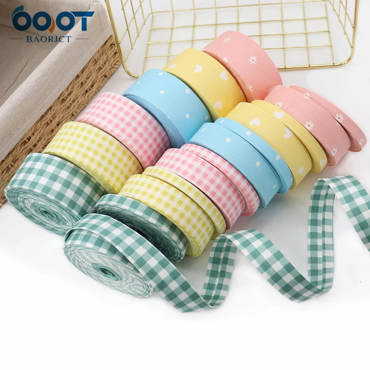 Double-Sided-Geometry-Thicken-Cloth-Ribbon-5Yards-211227-10-Multi-size ...