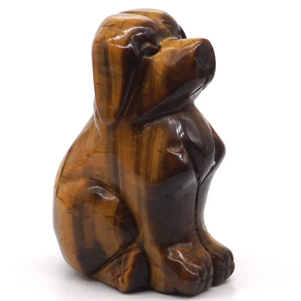 Home Décor 2 Inches,Natural Gemstone Carved Dog Figurine Decor,Crystal ...