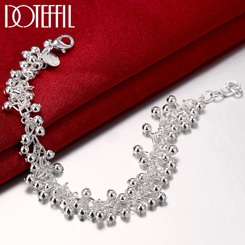 DOTEFFIL 925 Sterling Silver Grapes Smooth Beads Bracelet For Wedding ...