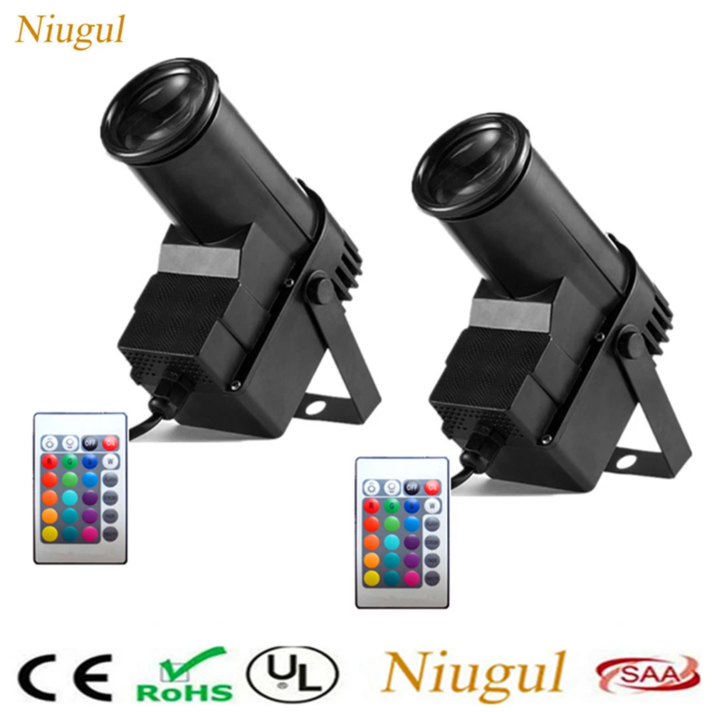 2pcs DJ Spotlight 10W RGB LED Pinspot Light Stage Mini Spot Lighting ...