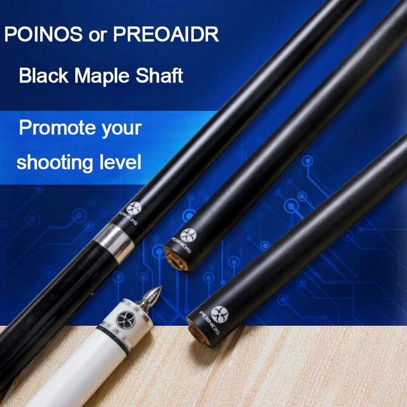 Poinos Preoaidr Black Maple Pool Cue Shaft 13mm 11.8mm 10.8mm Tip Size ...