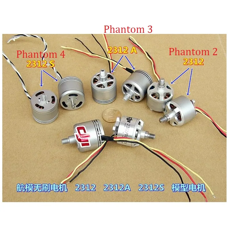 4PCS DJI (Original) Phantom Brushless Motor - 2312 2312A 2312S Brushle ...