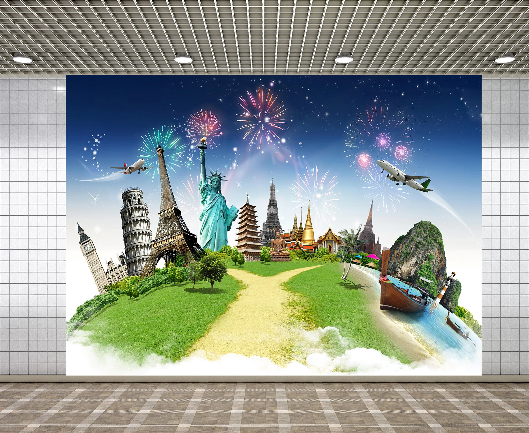 Lyavshi Photography Backdrop Global Travel Theme Famous Building Custom ...