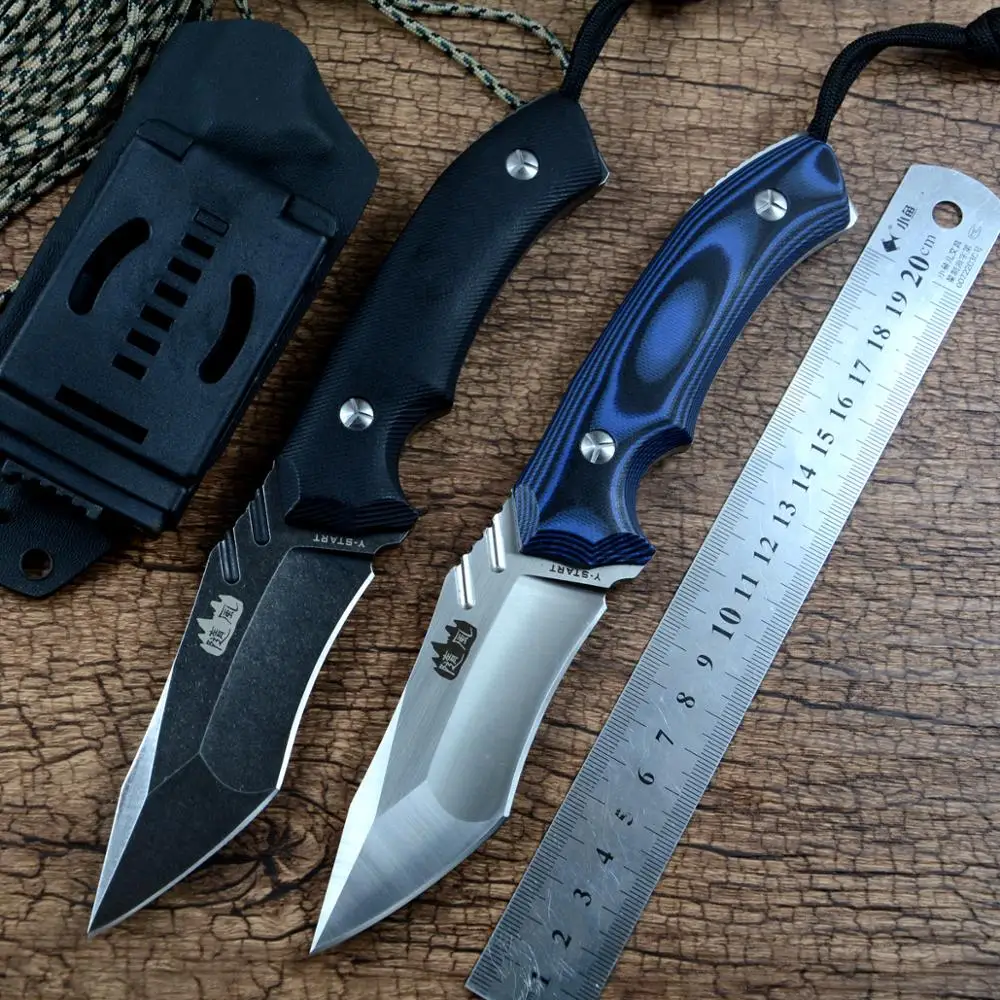 Y-START-Wolf-Fixed-Hunting-Knife-Camping-Hiking-Tactical-Outdoor-Tool ...