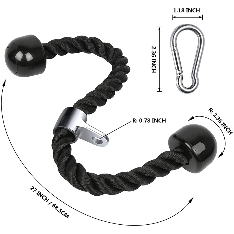 Tricep Rope Push Pull Down Cord for Bodybuilding Equipment – AllFitness ...