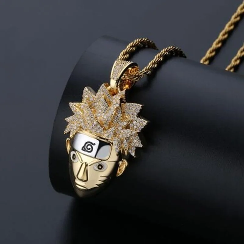 Collar Naruto Uzumaki con dije de personaje para hombre, collar C Iced ...
