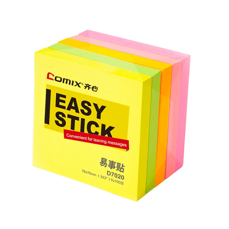 Portable sticky notes, 5-color fluorescent sticky notes, 4-color sticky ...