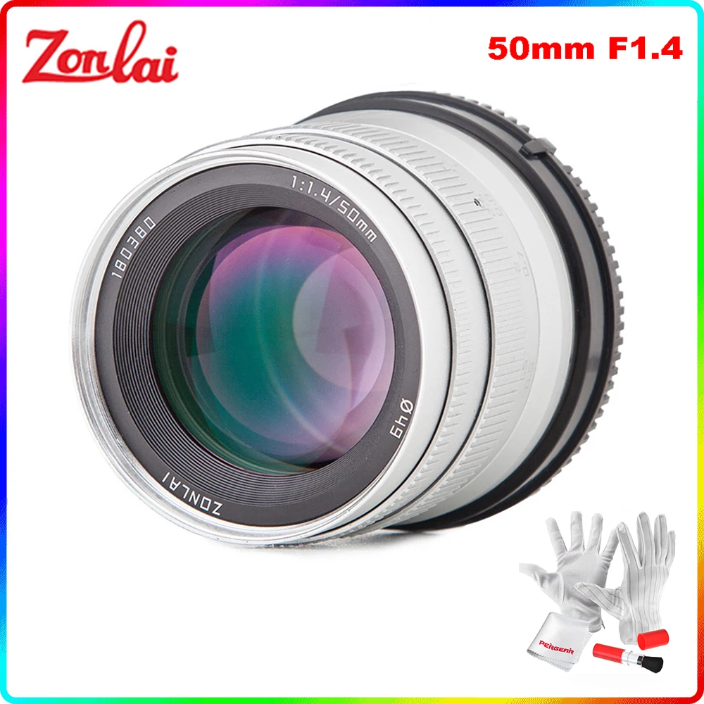 Zonlai-50mm-F1-4-Fixed-Focus-Lens-Manual-Focus-Prime-Lens-with-Bag-for ...
