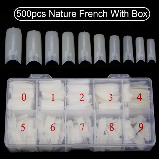 Nail Capsules 500pcs/Box Artificial Nail Tips Full Cover Nails Tips ...