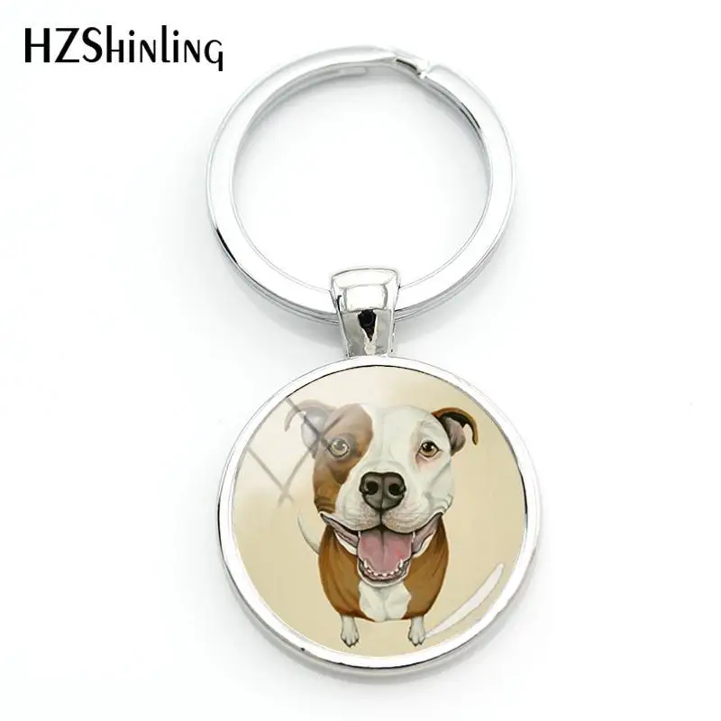 Fashion-Pit-Bull-Dog-Keyring-Pitbull-Keychain-Glass-Dome-Key-Chains-Hot ...