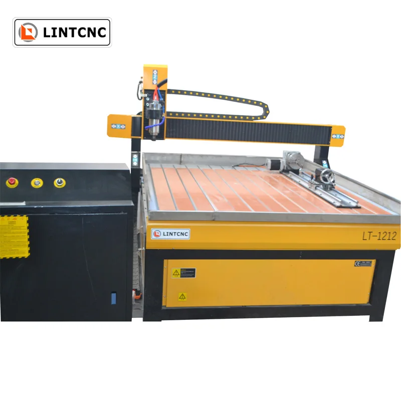 1212 talla de madera CNC enrutador barato 4 eje de eje giratorio CNC maquina enrutadora ...