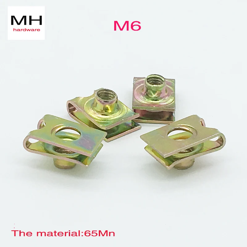 10PCS-Leaf-Spring-Nut-M6-U-type-Nuts-bumper-Car-license-plate-Nutted ...