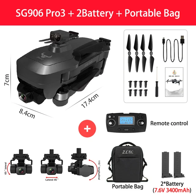 Sg906 Max Beast 3 Obstacle Avoidance Drone Gps Three-axis Brushless ...