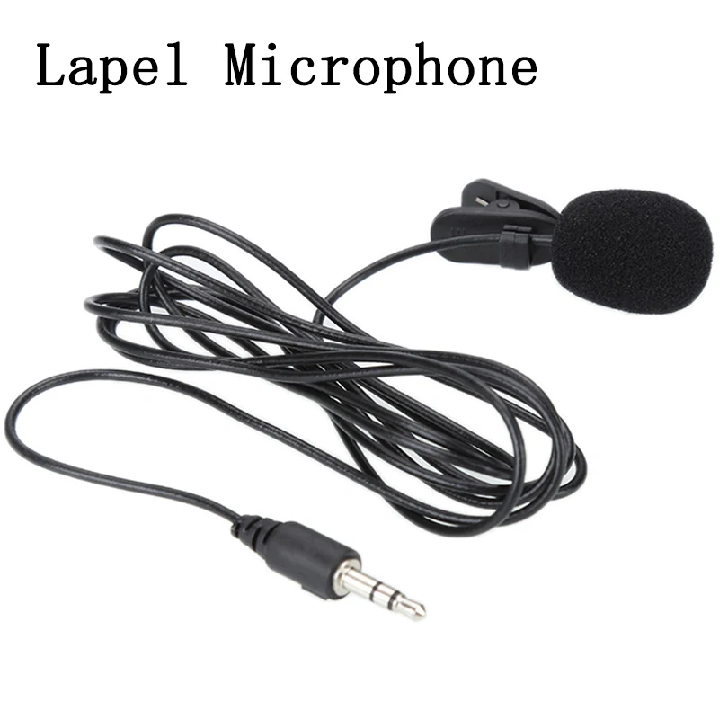 3.5mm Mini Portable Microphone Condenser Clip-on Lapel Mic Wired For ...