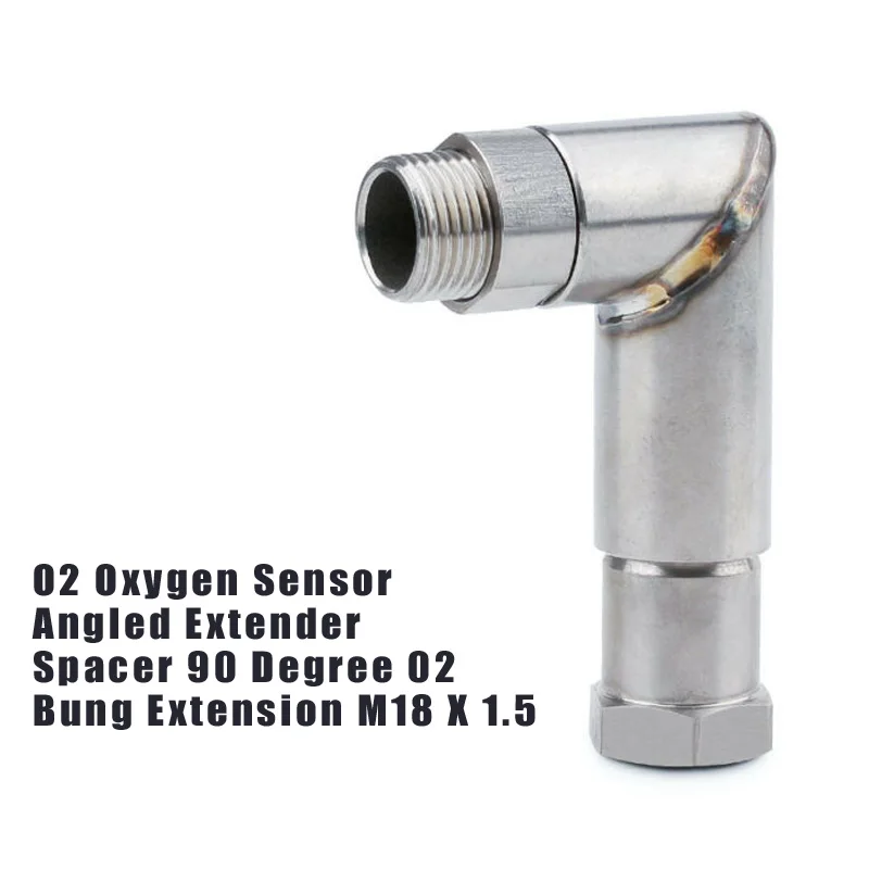 |Angled O2 Oxygen Sensor Extender 90 Degree 02 Bung Extension M18 X 1.5 ...
