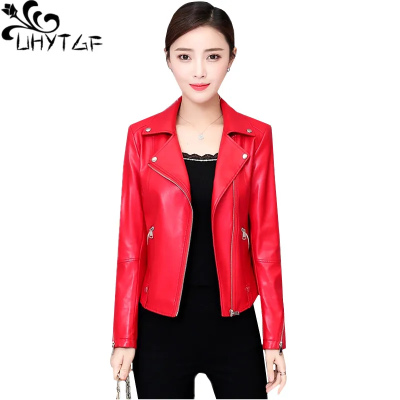 Genuine Autumn Leather Jacket Women Quality Sheepskin Elegant Female ...