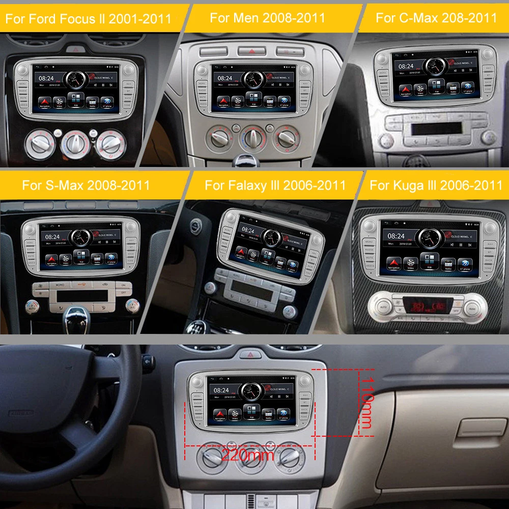 Car Radios - 2din Android 8.1 For Ford Focus S-Max Mondeo 9 Galaxy C ...
