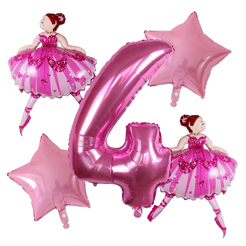 BALLON DECORATIF,pink 2--Ballons à hélium en aluminium pour danseuse de ...