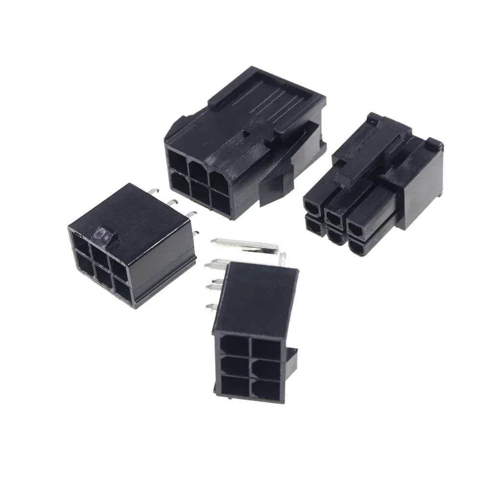 10 Pcs Gpu 6 Pin Receptacle Plug Housing Male Pcb Header Pci-e Pci ...