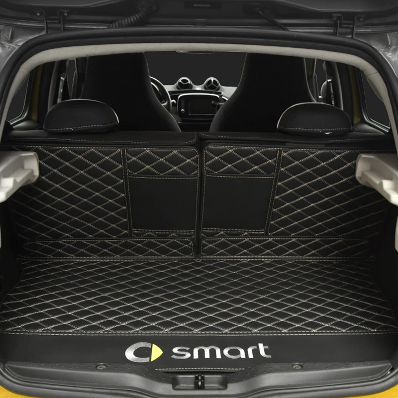 Full Encirclement Trunk Mats Embroider Emblem Anti-dirty Pad For Smart ...
