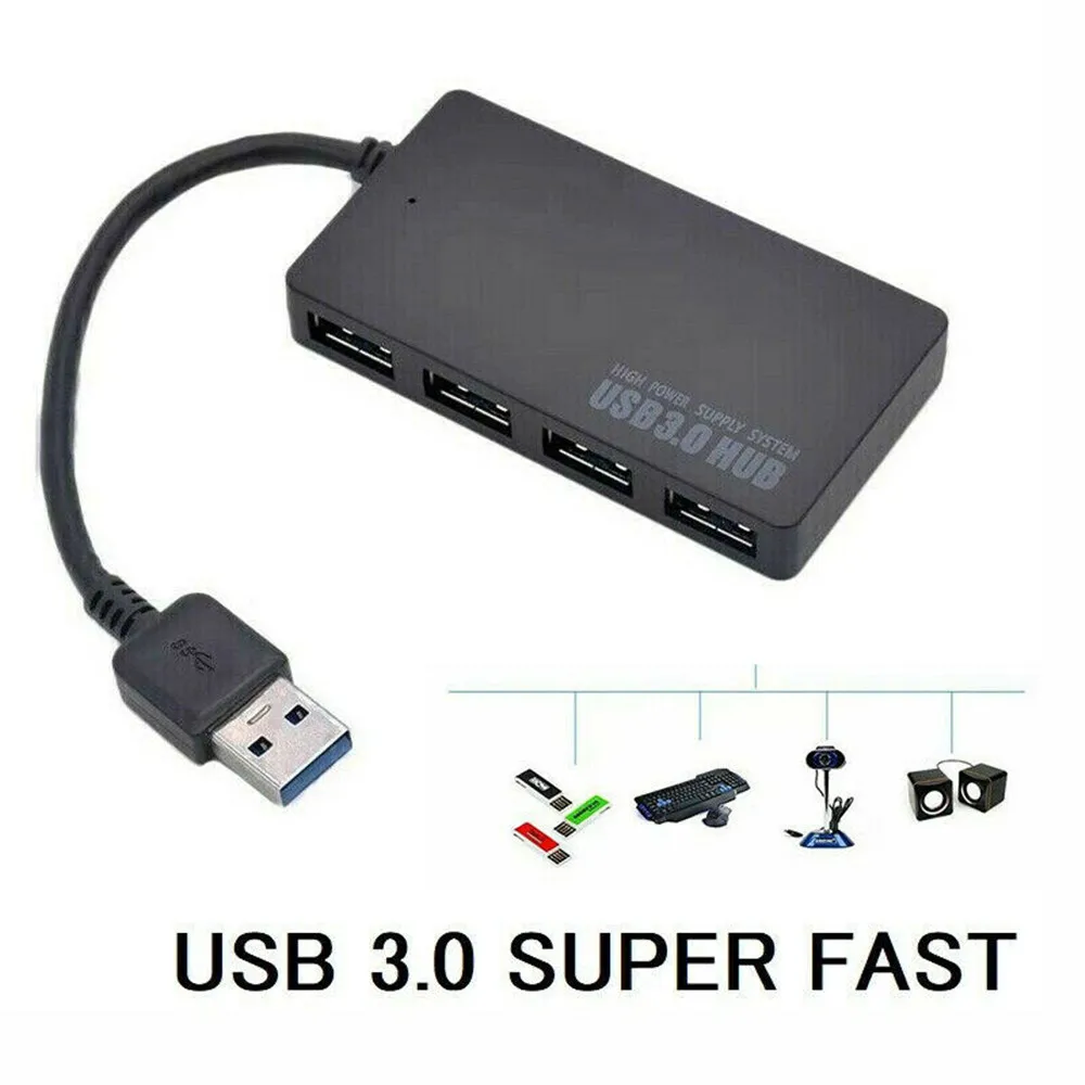 4 포트 고속 허브, USB 3.0 허브, 5Gbps, 휴대용, PC, 맥, 노트북, 데스크탑용|USB 허브| - AliExpress