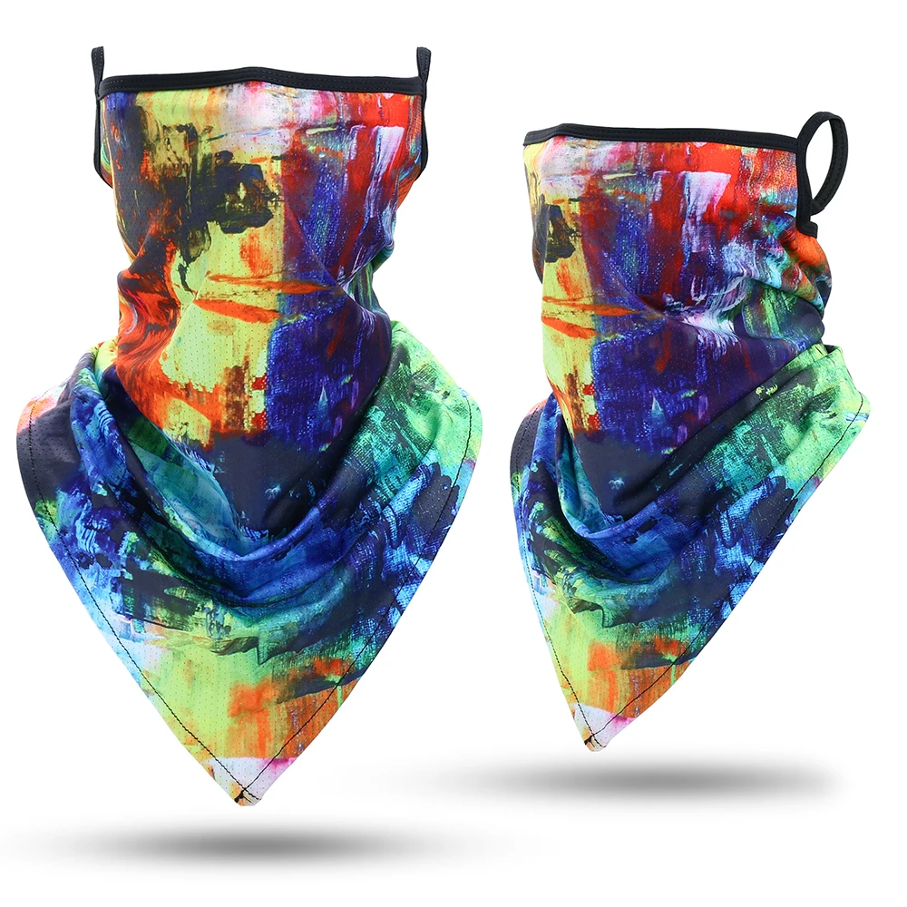 Top Printed Half Mask Triangle Scarf Face Cover Bandana Running Cycling ...