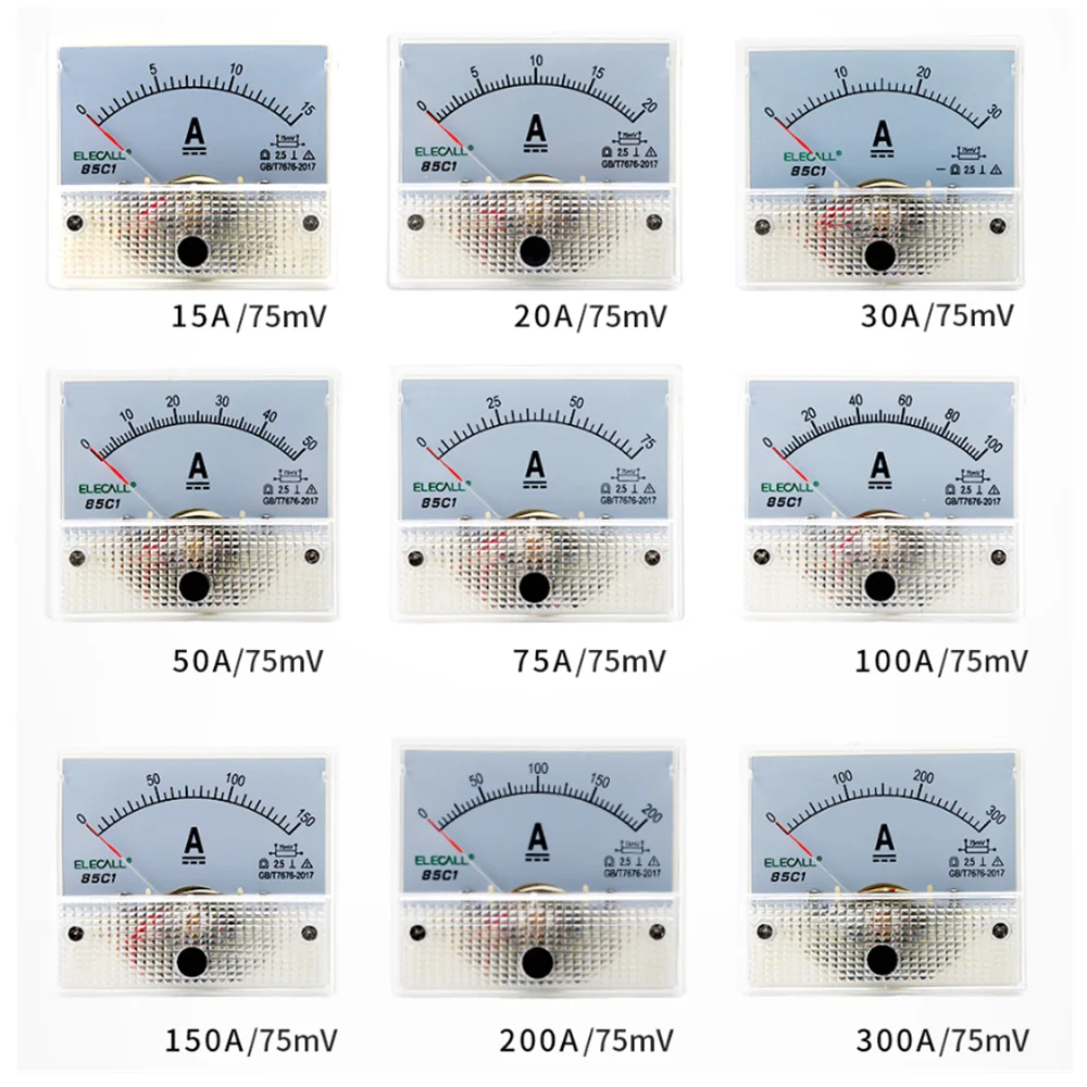 1pcs Pointer DC Amperometer 85C1-A Mechanical Meter Head 15A~5KA/75mv