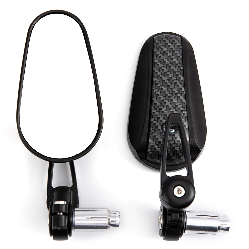 1 Pair 7 8 22mm Universal Motorcycle Aluminum Rear View Black Handle