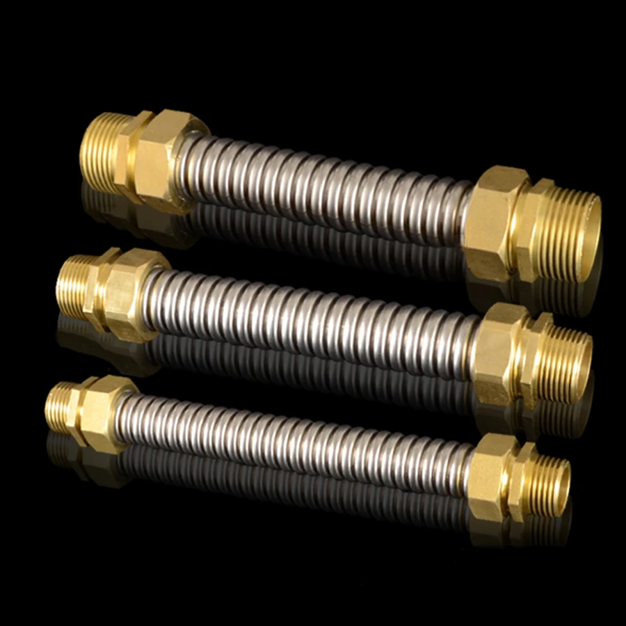 1/2" 3/4" 1" Bsp Copper Male Thread 304 Stainless Steel Bellows For Fan ...