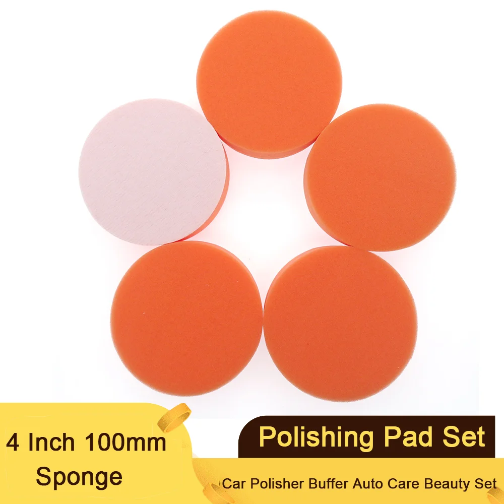 5Pcs/Set 4"(100mm) Car Polishing Pads Sponge Polishing Buffing Waxing ...