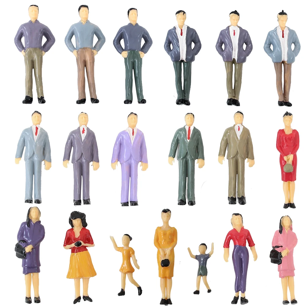 1:25 Scale Model People Miniature ABS Painted Plastic Figure Landscape ...