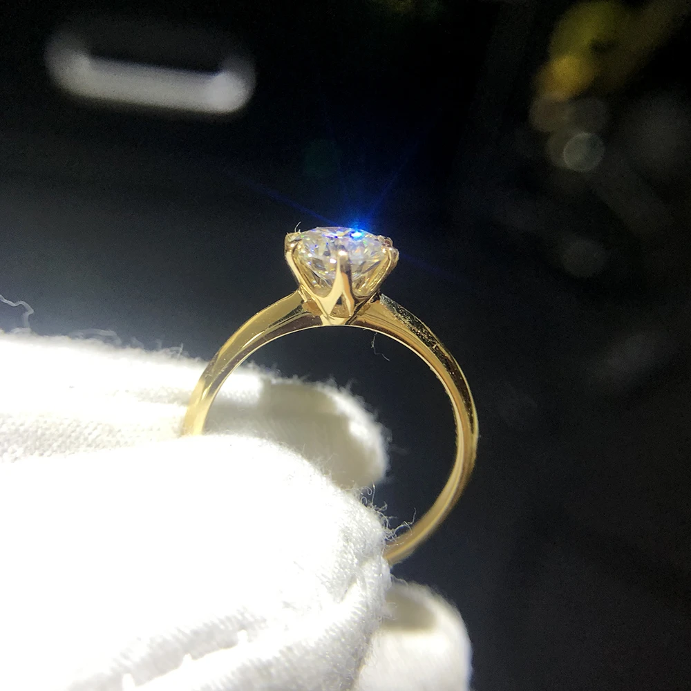 18K 750Au золото 1ct муассанит обручальное кольцо с бриллиантом D Цвет ...