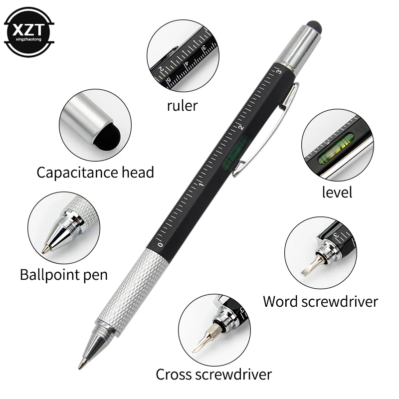 7 In1 Multifunction Ballpoint Pen With Modern Handheld Tool Measure ...