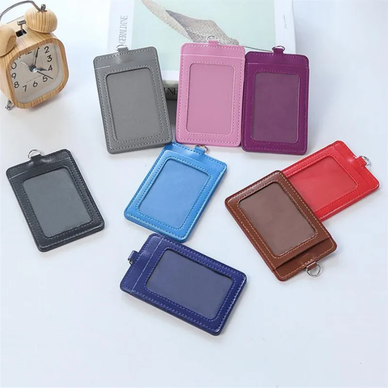 Luxury-quality-PU-Leather-material-double-card-sleeve-ID-Badge-Case ...