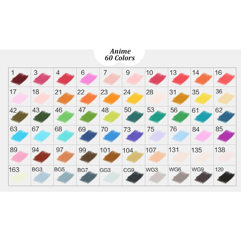 Peintures,marqueurs de couleurs pour Manga,à base d'alcool,pour dessin,croquis,stylo à double ...