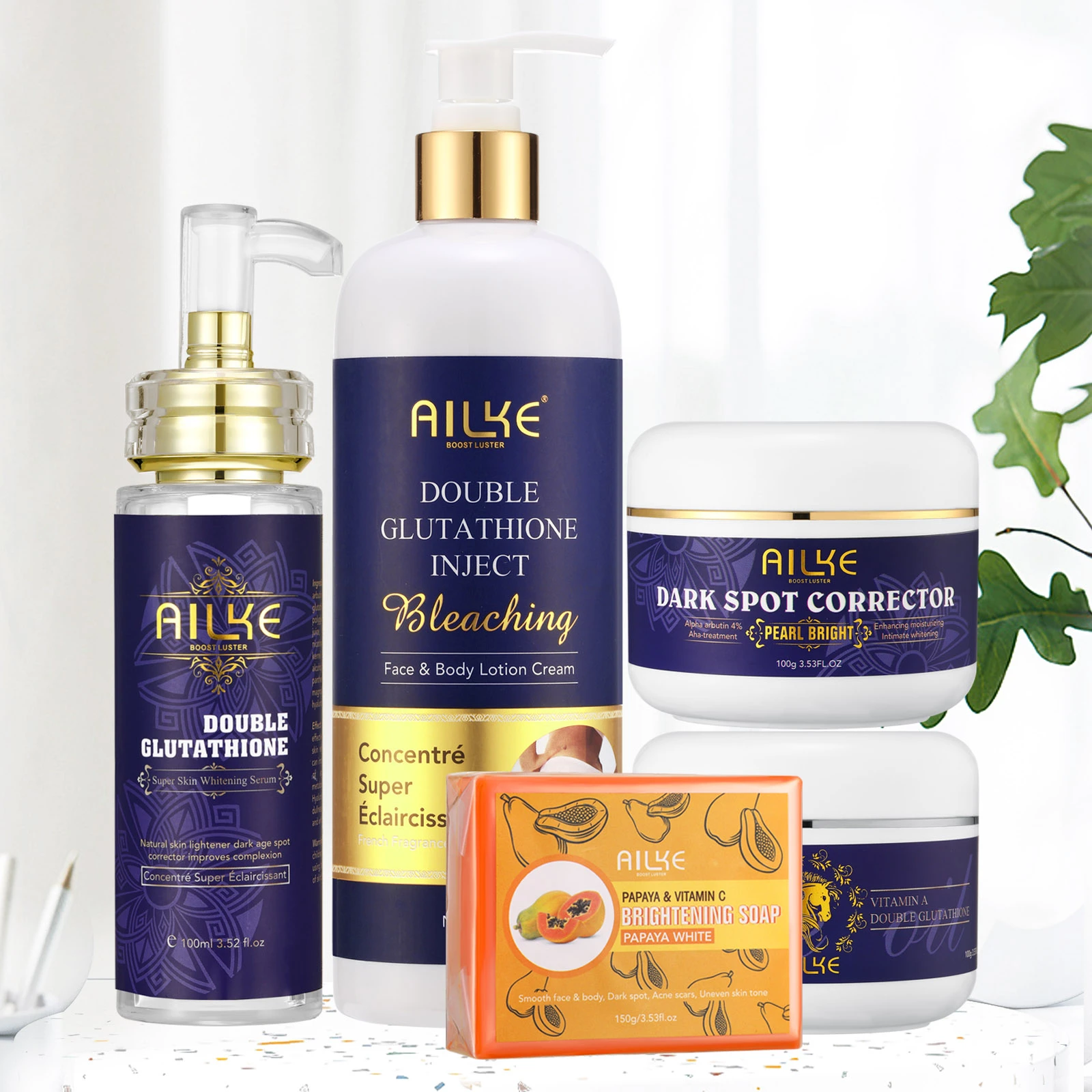 Ailke Double Glutathione Whitening Skin Care, Gentle Bleaching, Even ...