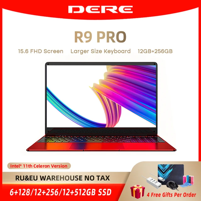 Dere R9 PRO 15.6 Inch Laptop 12GB RAM 256GB SSD Busines Notebooks ...