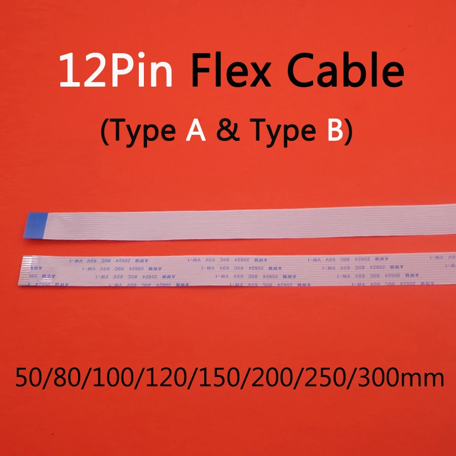 5pcs-12pin-FFC-FPC-Flat-Flexible-Cable-0-5mm-1-0mm-Pitch-Type-A-B ...